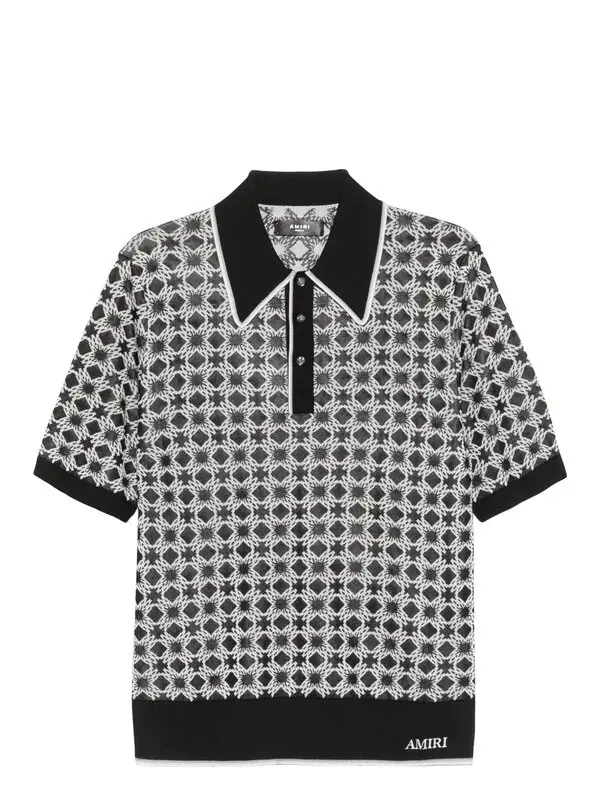Amiri Patterned Polo Shirt - Black