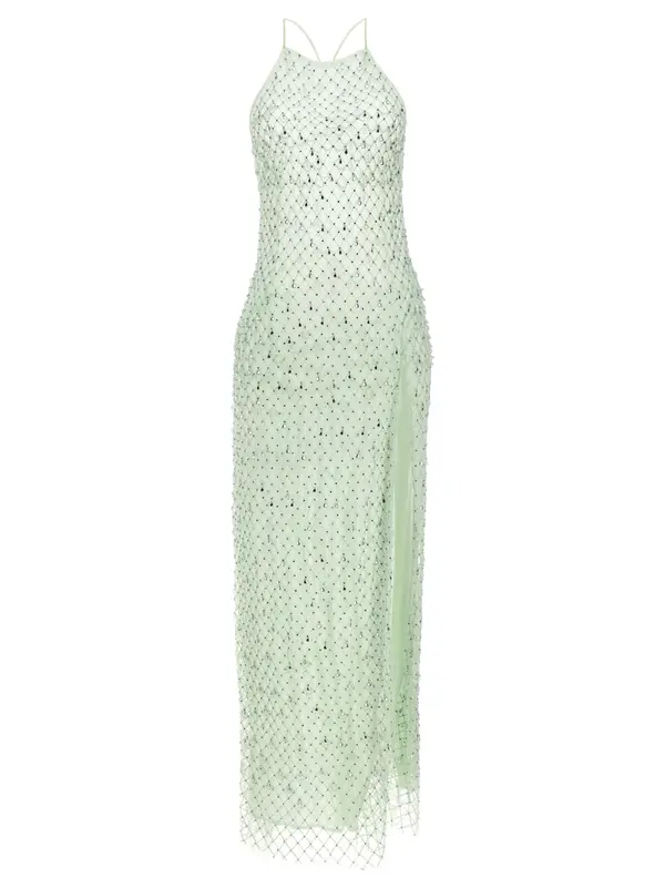 Elisabetta Franchi Crystal-embellished Gown - Green