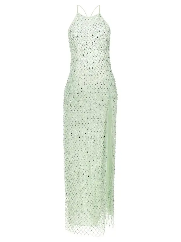 Elisabetta Franchi Crystal-embellished Gown - Green