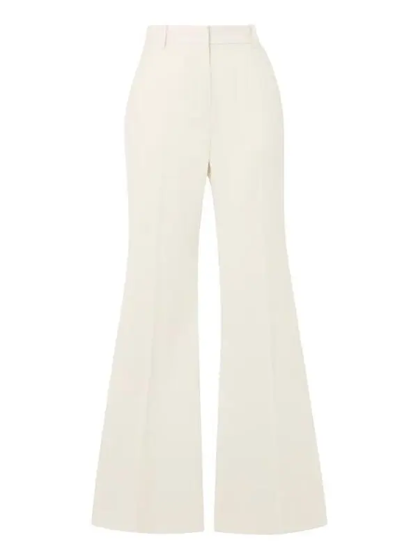 Nina Ricci Wool-gabardine Flared Trousers - Cream