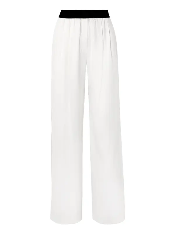 Loulou De Saison Takaroa Pleated Twill Straight-leg Pants - Off-white