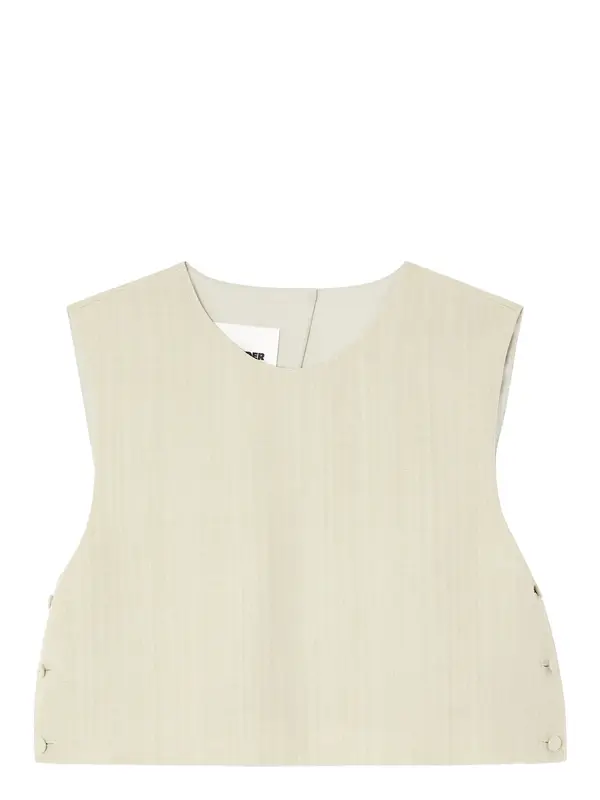 JIL SANDER Cropped Woven Vest - Neutrals