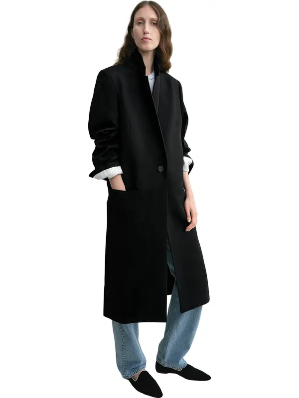 TOTÊME Classic Tailored Overcoat - Black