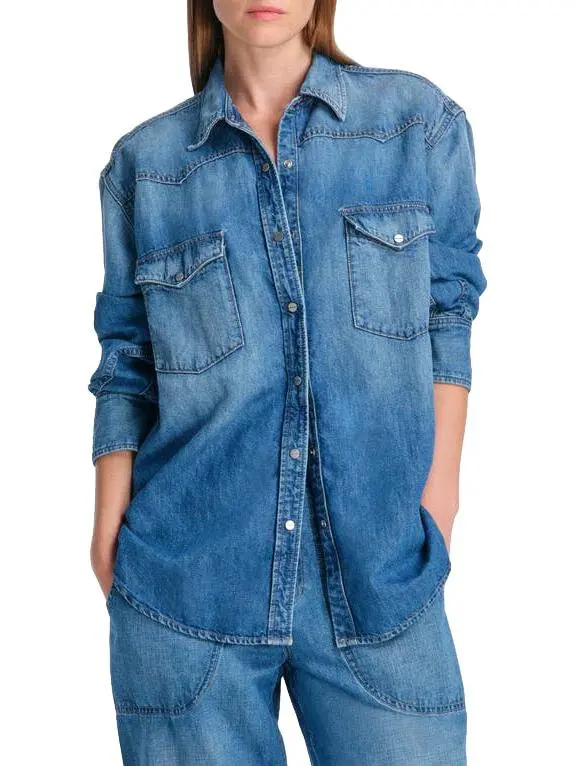 TWP Ranchers Oversize Denim Shirt - Vintage Wash