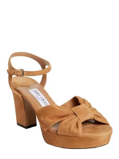 JIMMY CHOO Heloise Platform Sandals - Biscuit