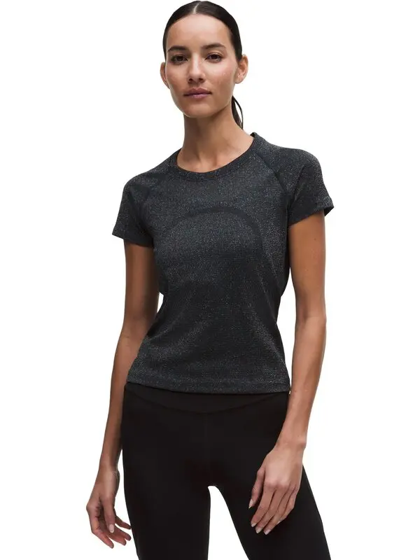 Lululemon Swiftly Tech Short-sleeve Shirt 2.0 Waist Length - Black/rainbow Lurex