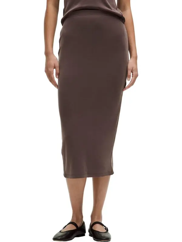 Lululemon Drapey Softstreme Column Midi Skirt - Espresso