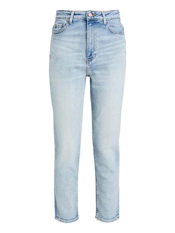 GANNI Cropped Slim-leg Jeans - Light Denim