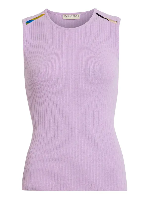 Emilio Pucci Ribbed Cotton Tank - Lilac