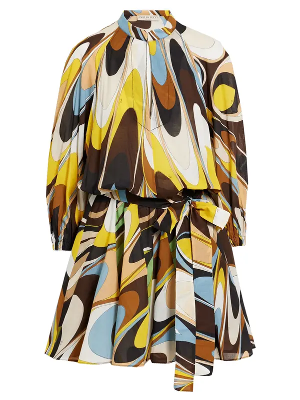 Emilio Pucci Belted Printed Mini Dress - Yellow