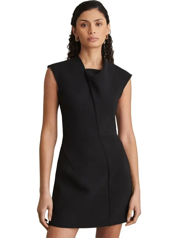 Acler Crepe Draped-neck Mini Dress - Black