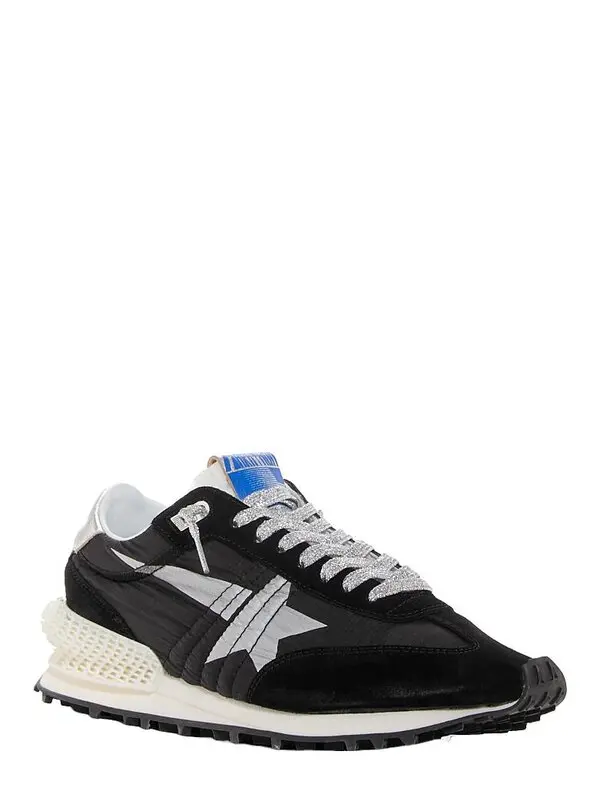 GOLDEN GOOSE Running Marathon Low Top Sneakers - Black Silver