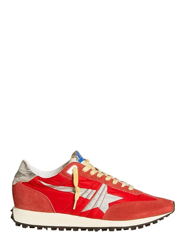 GOLDEN GOOSE Running Marathon Low Top Sneakers - Red Silver