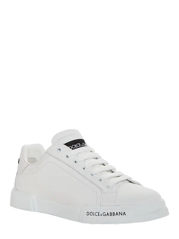 Dolce & Gabbana Low Top Leather Sneakers - White