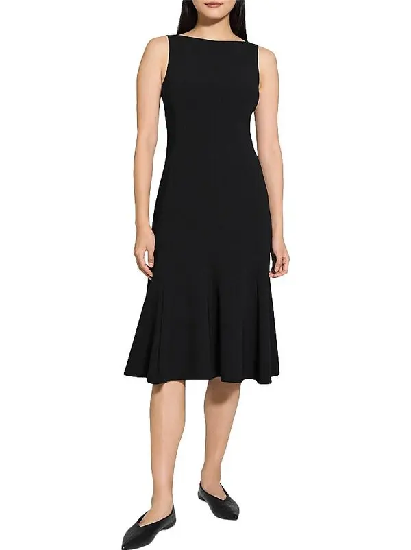 Theory Crepe Midi Dress - Black