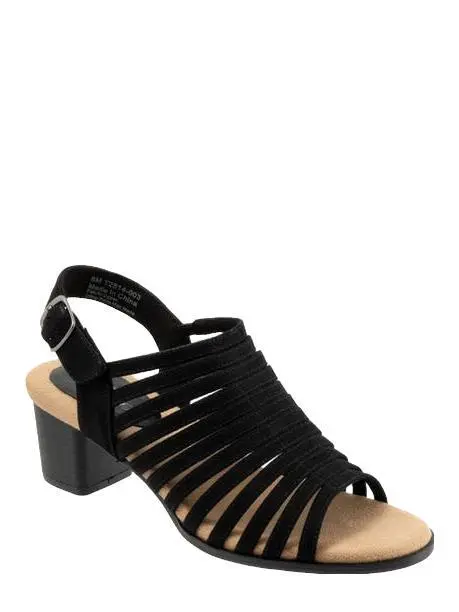 Trotters Midge Slingback Sandal - Black Suede