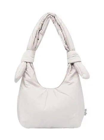 LEFRIK Biwa Puffy Mini Bag Quilted, Knotted, Adjustable Shoulder And Messenger Bag - Fossil