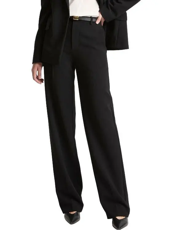 Vince Elsa High-rise Straight-leg Trousers - Black