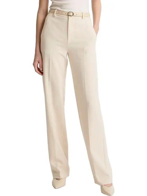 Vince Elsa High-rise Straight-leg Trousers - Ecru