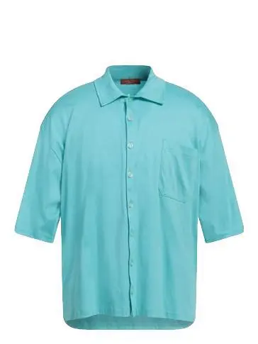 DANIELE FIESOLI Shirt Turquoise Size Cotton - Blue