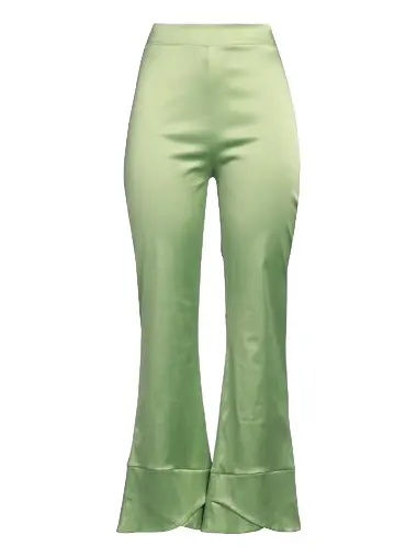 SISTE'S Flared Satin Pants - Green