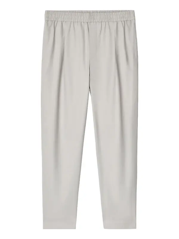Cos Relaxed Cotton Tapered Trousers - Beige