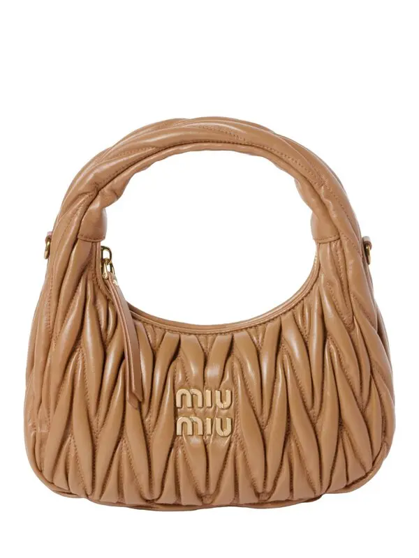 Miu Miu Matelassé Leather Wander Top-handle Bag - Brown