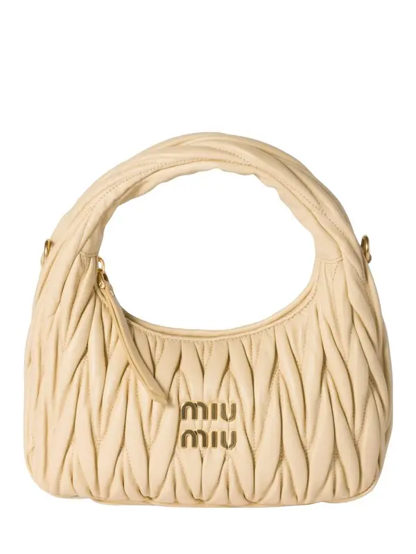 Miu Miu Matelassé Leather Wander Top-handle Bag - Neutral