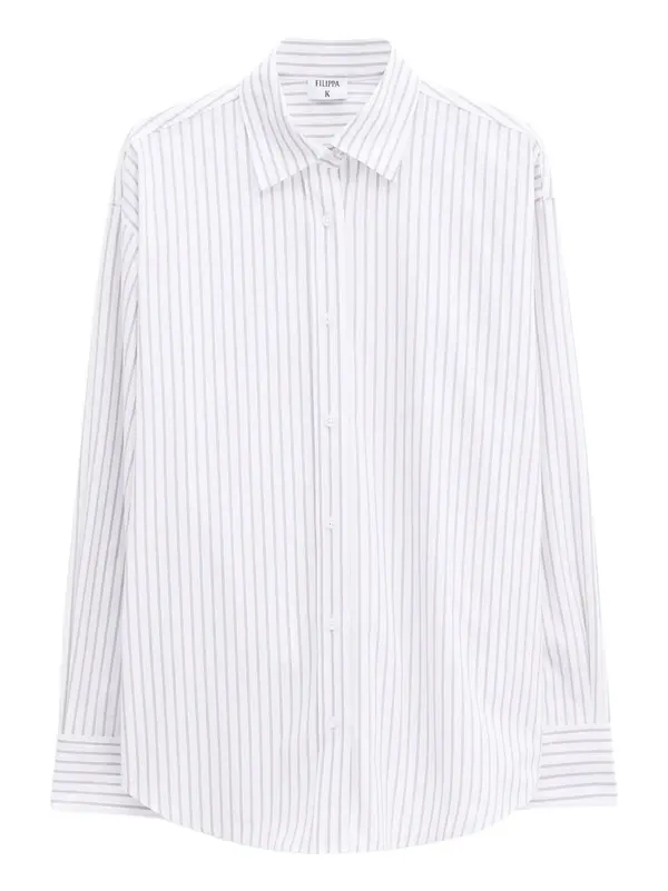 Filippa K Striped Organic Cotton Shirt - Purple
