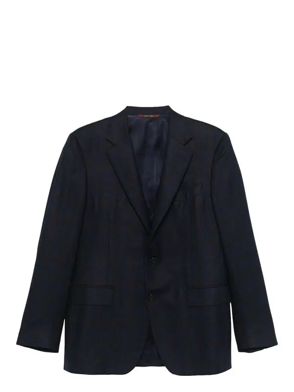 Canali Checked Blazer - Blue