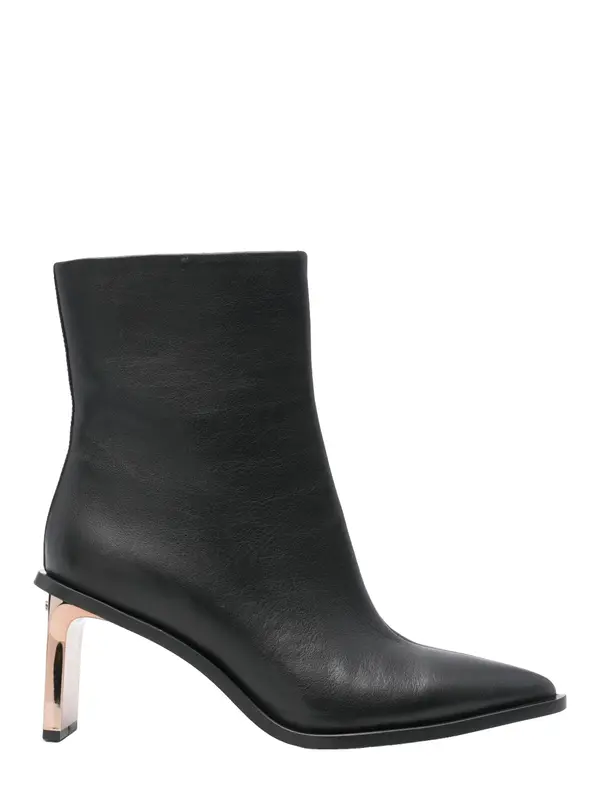 Calvin Klein 75mm Leather Ankle Boots - Black