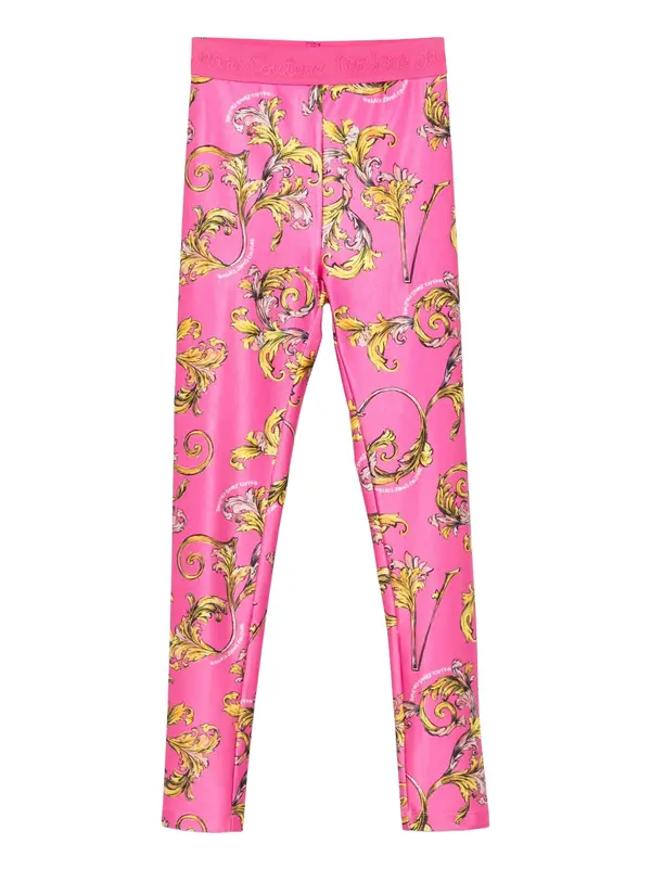 Versace Barocco-print Leggings - Pink