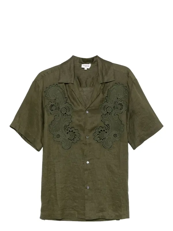 P.a.r.o.s.h Guipure Lace-panel Shirt - Green