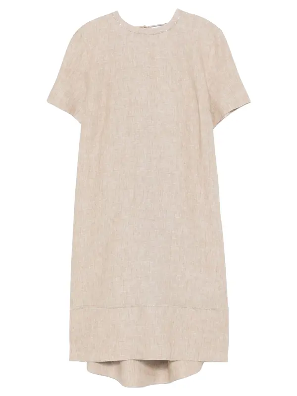 Peserico Slub-texture Midi Dress - Neutrals