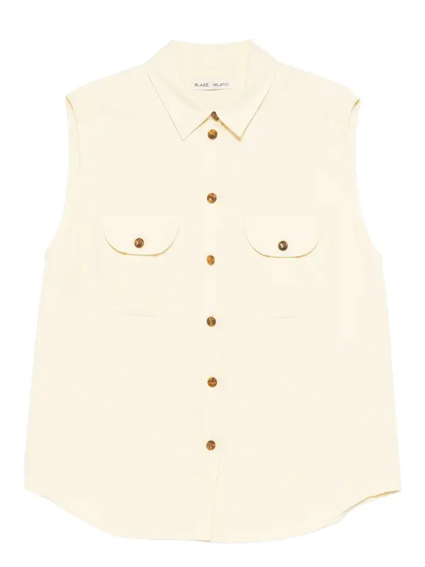 BLAZÉ MILANO Sleeveless Savannah Shirt - Yellow