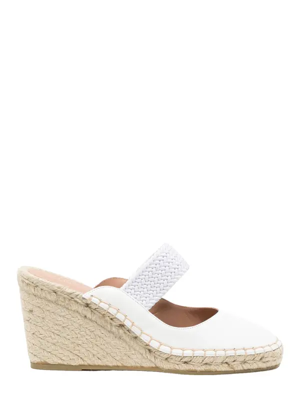 MALONE SOULIERS Siena 70 Wedge Mules - White
