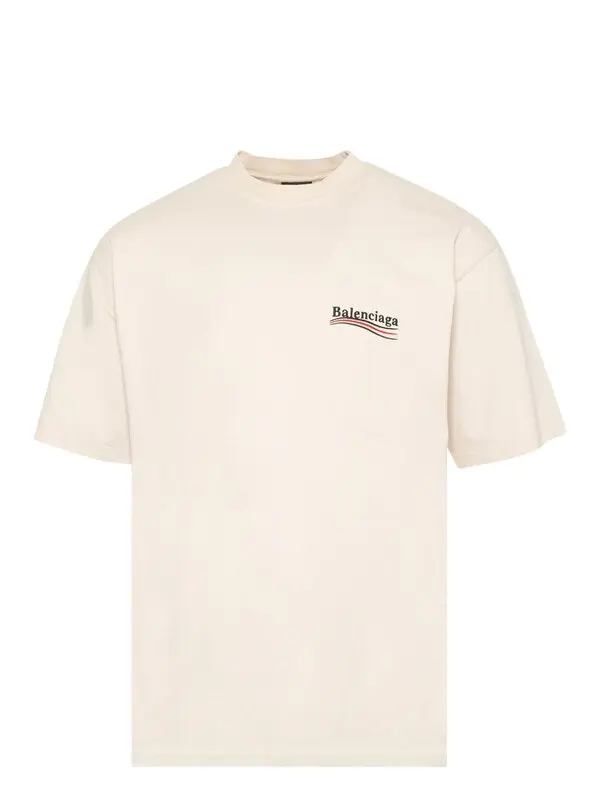 Balenciaga Large Fit T-shirt 'light Beige/white - Tan