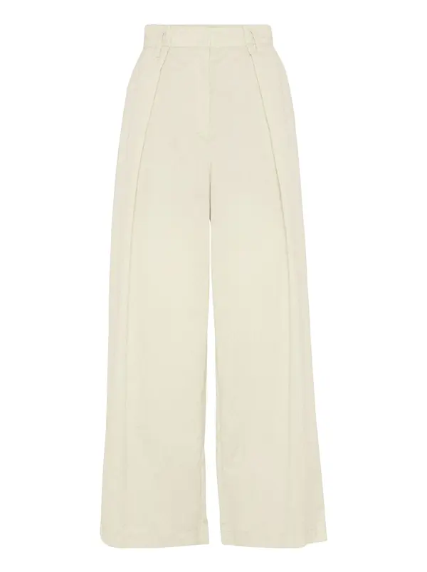Brunello Cucinelli Wide-leg Cropped Trousers - Yellow
