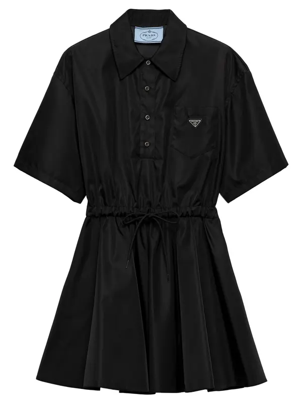 Prada Short-sleeved Re-nylon Dress - Black