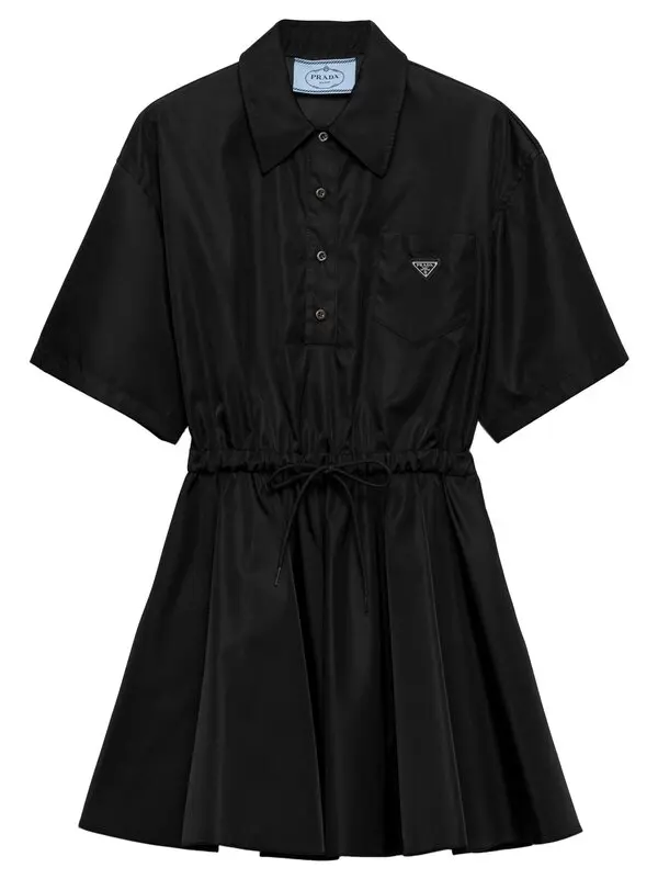 Prada Short-sleeved Re-nylon Dress - Black