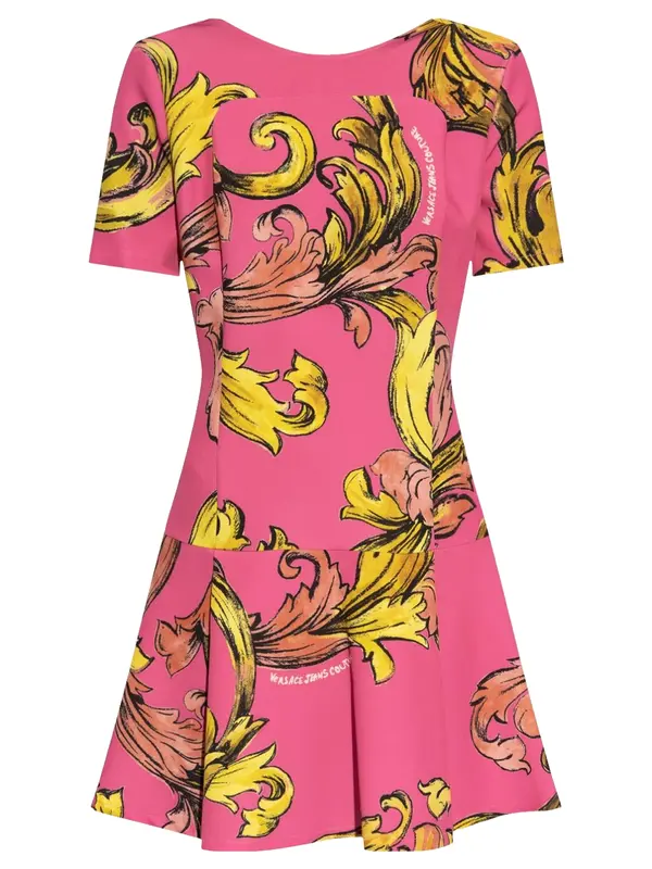 Versace Printed Mini Dress - Pink