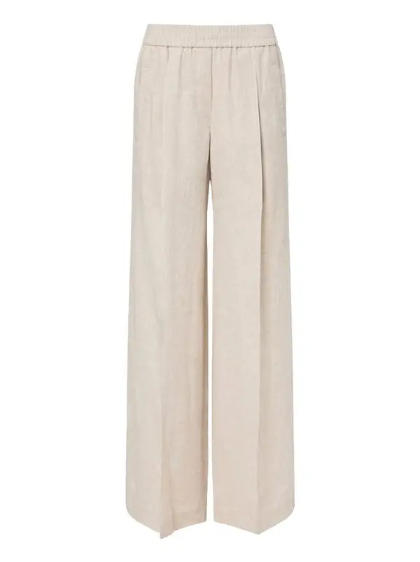 Brunello Cucinelli Wide-leg Linen Pants - Neutrals