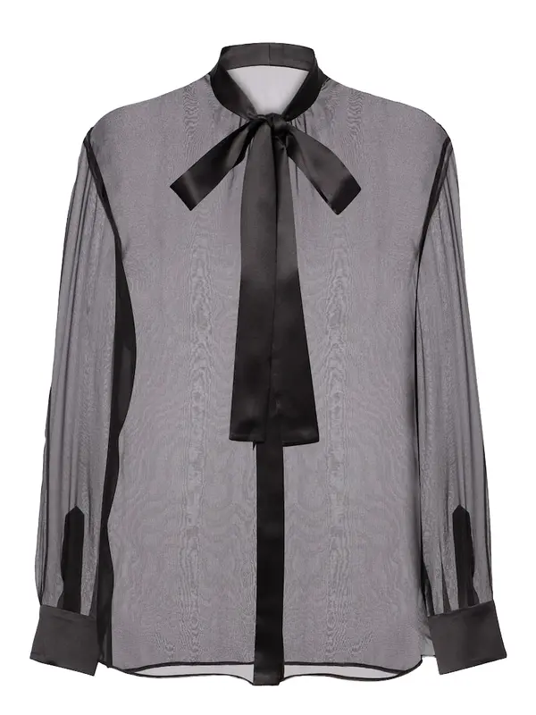 Dolce & Gabbana Silk Chiffon Blouse - Black
