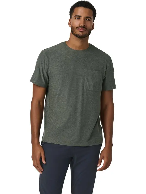 Vuori Short Seeve Strato Pocket T-shirt Reaxed Fit - River Rock Heather