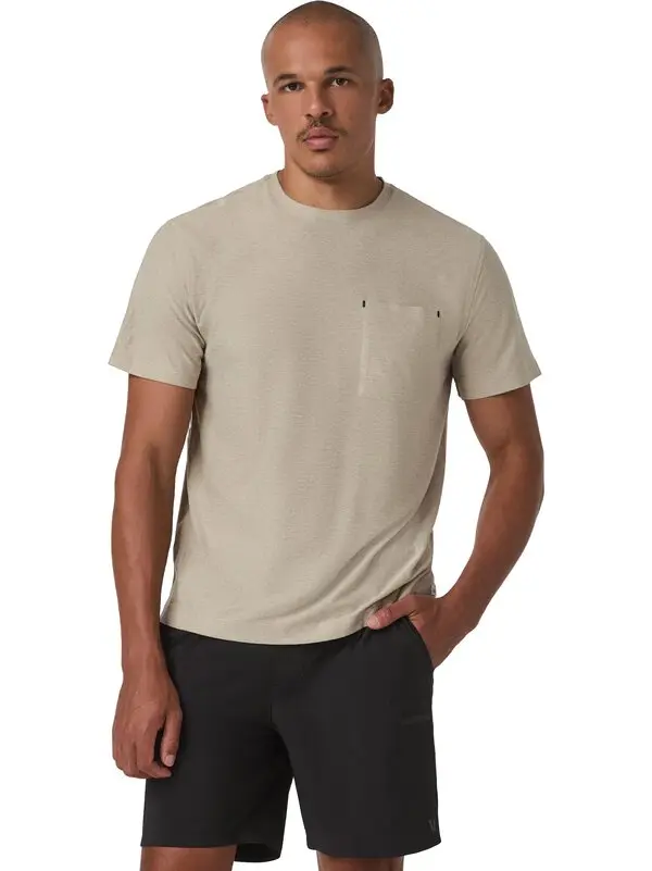 Vuori Short Seeve Strato Pocket T-shirt Reaxed Fit - Truffle Heather