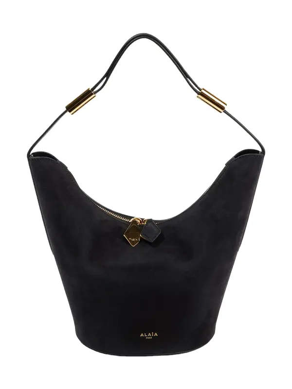 Alaïa Small Suede Shoulder Bag - Black