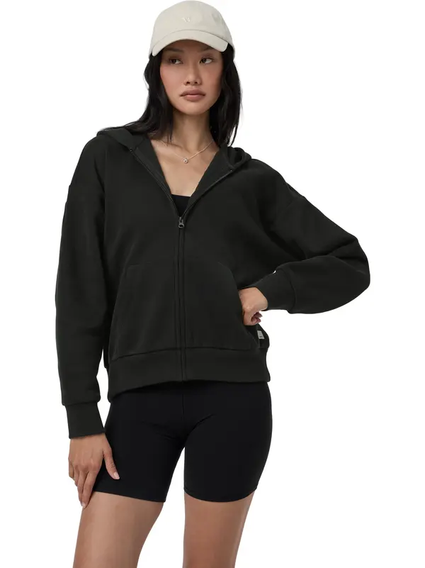 Vuori Restore Full Zip Hoodie - Washed Black