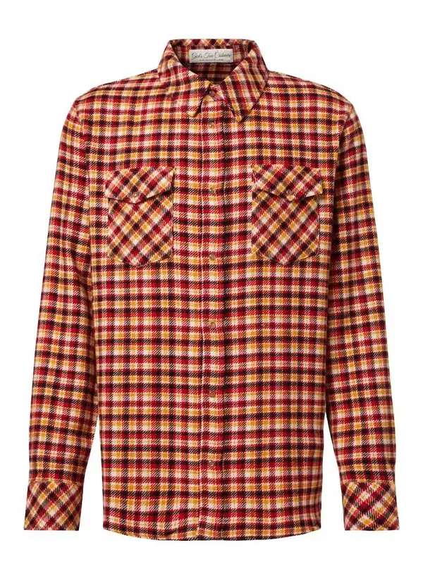GOD'S TRUE CASHMERE Time Plaid Cashmere Shirt - Orange