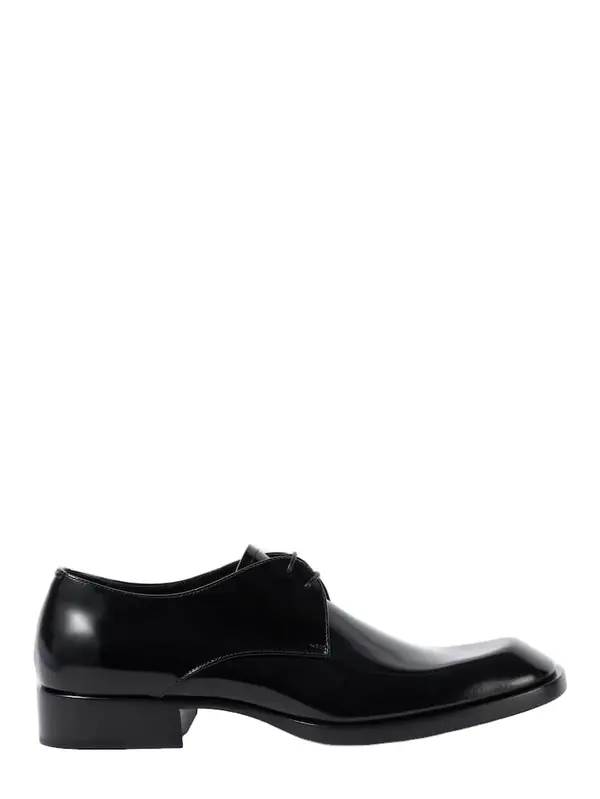Saint Laurent Vadim Leather Derby Shoes - Black