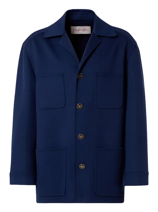 Valentino Garavani Wool And Cashmere Overshirt - Blue